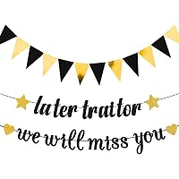 We Will Miss You Banner - Sorry Your Leaving Decorations Includes Gold ...