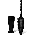 OUTSTANDER Toilet Plunger with Caddy, Powerful Drain Unblocker for ...