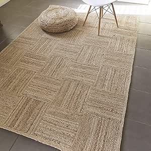 Buy Housine® Handmade Natural Jute Cotton Natural Fibers Floor/Door Mat ...