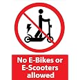 Chicbanners Red / Black No E Bikes or Scooters Allowed Sign / Sticker ...
