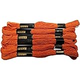 Trebla Pack of 6 Embroidery Thread/Skeins - 8m - Post Box Red - Col ...