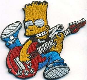 Bart Simpson Rocker Band Rockabilly Heavy Metal Biker Iron on Patch ...