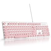 Amazon.in: Buy surmen G1000 Typewriter Backlit Pink Keyboard Full Size ...