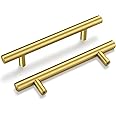 goldenwarm 10Pack Gold Handles 128mm Hole Centers Gold Cupboard Handles ...