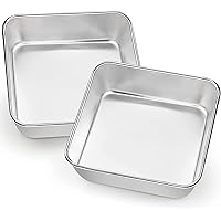 Joyfair Small Baking Tray Set of 2, Deep Cake Tins Stainless Steel ...
