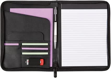 A5 Executive Business Conference Folder in Black, Bonded Leather ...