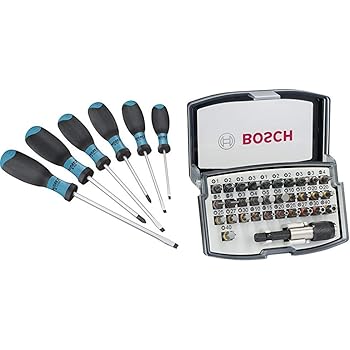Bosch Professional 6 tlg. Schraubendreher Set (Kreuz- und Schlitzschraubenzieher, durchgehende ...