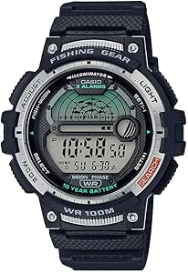 Casio Men's Fishing Timer Quartz Watch with Resin Strap, BLACK, Quartz ...