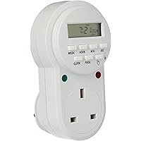 Electronic digital mains Timer Socket Plug-in with LCD Display 12/24 ...