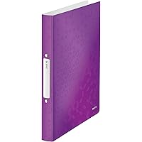 Leitz 2 Ring Binder, Holds up to 190 Sheets, Wow Range, 25 mm Spine ...