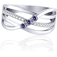 JO WISDOM Anelli Cuore Infinito Argento 925 AAA Zirconia Cubica Birthstone Donna : Amazon.it: Moda