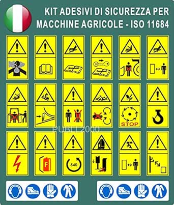 20 Pictograms Stickers ISO 11684 Danger Signs For The Safety Of ...