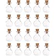 sourcing map 20pcs Mini Glass Bottles with Cork Stoppers Flat Bottom ...