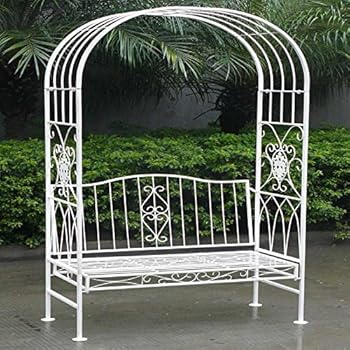 TecTake GARDEN ROSE ARCH TRELLIS CLIMBING PLANTS ROSES WITH BENCH ...