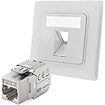 HB-DIGITAL 1-Port CAT 7 Netzwerkdose mit Keystone max. 10 GBit/s ...