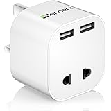 Shaver Adapter Plug UK with Double USB, TESSAN Multi USB Plug Extension ...