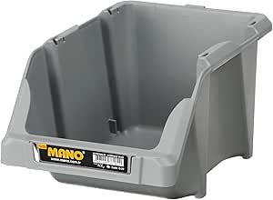 20 x Small Grey Strong Stackable Storage Bins Tubs Garage Workshop Shed ...