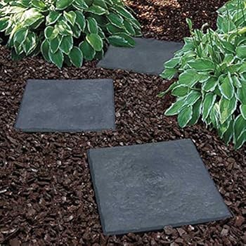 Set of 4 12" Square Plastic Patio Slabs / Garden Paving Stepping Stones ...