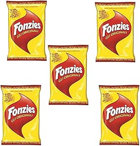 5X FONZIES Italian Cheese Flavour Crisps Chips Corn Snack Original 100g ...