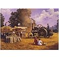 Fowler Traction Engine Farm Scene 1920 Threshing Blank Birthday Fathers ...