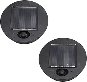 NHBETYS 2 Pack Solar Light Replacement Top,Waterproof round Solar Panel ...