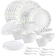 Cello Opalware Dazzle Series Secret Garden Dinner Set, 35 Units | Opal Glass Dinner Set for 6 ...