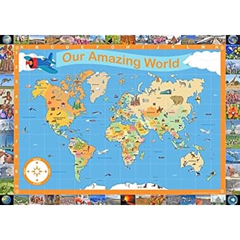 Our Amazing World Map - Children's Illustrated Map of The World ...