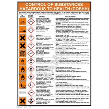 COSHH HEALTH AND SAFETY A3 LAMINATED POSTER: Amazon.co.uk: Business ...