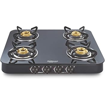 Buy Sunflame Crystal Stainless Steel 4 Burner Gas Stove, Black Online ...