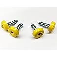 Replacement Number Plate Fitting Kit 4 Yellow Oversized Screws with ...
