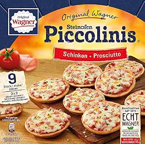 Wagner Pizza Original Piccolinis Schinken, 9 Stück, 270g (Tiefgefroren ...