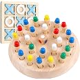 xnfive Wooden Memory Chess and Board Tic Tac Toe Game, Kids Wooden Toy ...