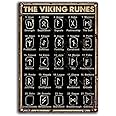 SitrMGH Vintage Style Metal Tin Sign Viking Rune Knowledge Wall Art ...