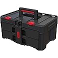 Keter Stack-n-Roll Two Drawer Tool Box for Small Parts and Power Tool Accessories, Fits Keter ...