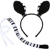 XEPST Animal Zebra Costume Set - Zebra Ears and Tail Set with Ears ...