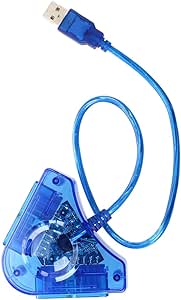 BLUE PS2 CONTROLLER to PC USB ADAPTER CONVERTER FOR Sony Playstation ...