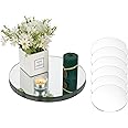 NUPTIO 25cm Mirror Plate Round Centrepieces: 12 Pcs Glass Candle Plates ...