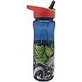 Marvel Avengers Water Bottle with Straw – Reusable Kids 600ml PP ...
