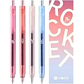 KaCo K7 Retractable Gel Ink Pens Set 4 Pieces All Black Ink, 0.5mm Fine ...