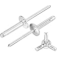 sourcing map 150Pcs 5/32"x3/4" Aluminum Large Head Tri Grip Rivets ...