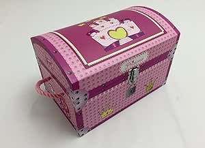 Girls Princess Pink Treasure Chest. Childrens Toy Box Storage.: Amazon ...