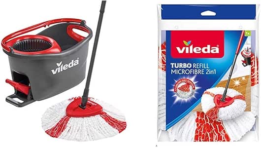 Vileda Easy Wring and Clean Turbo Microfibre Mop and Bucket Set with ...