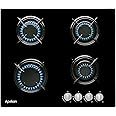 Apelson 8041477 ACGI 4060 BK Gas Glass Countertop, 4 Burners, Black ...
