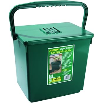 Large Compost Caddy - Green - for Food Waste Recycling (23 Litre) - 23L ...