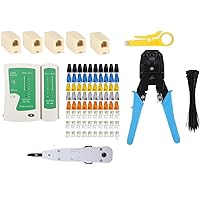 FEDUS RJ45 Ethernet Crimping Tool Kit, Crimp crimping tool with 50PCS ...