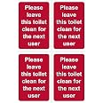 Please leave this toilet clean for the next user sign, 100x150mm, pack ...