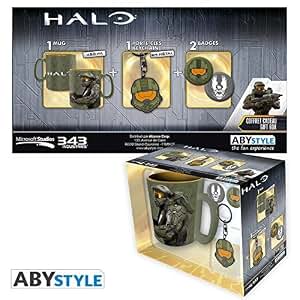 Gift Set from Halo - Master Chief Halo Mug, key ring and badges ...