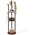 COSTWAY 360° Rotating Coat Rack, Freestanding Coat Stand Clothes Hat ...