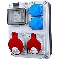 Doktorvolt Stromverteiler HL-FI mit 2x 230V Schuko und 1x 16A 400V, 1x 32A 400V CEE Steckdosen ...