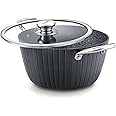 Buy Prestige Durastone Hard Anodised 6 Layer Non-Stick Kadai with Glass Lid, (28 cm, 3.8 Litre ...